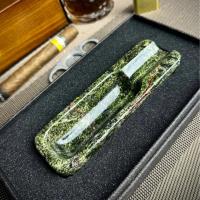 China Natural Green Marble Ashtray Luxury Stone Customized For Home Smoking for sale