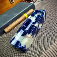 China Brazil Cloisonne Blue Natural Stone Ashtray Custom Size With Sophisticated Design for sale