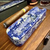 China Brazil Bolivian Blue Marble Cigar Ashtray Polished Surface Finished With Elegant Design for sale