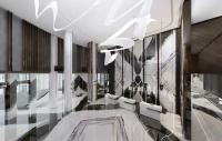 China Brazil Panda White Marble Luxury Stone Book-match Background Feature Wall Luxurious Flooring Stone for sale