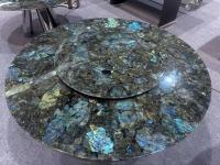 China Italian Blue Emerald Marble Dining Room Table Minimalist Luxury Stone Top For High End Homes for sale