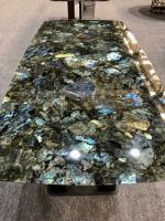 China Italian Blue Emerald Marble Dining Room Table Minimalist Luxury Stone Top For High End Homes for sale