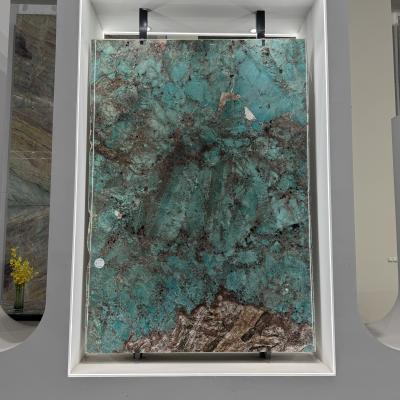 China Brazil Amazon Green Marble Luxury Stone Book-match Background Feature Wall Luxurious Flooring Stone for sale