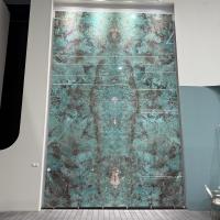China Brazil Amazon Green Marble Luxury Stone Book-match Background Feature Wall Luxurious Flooring Stone for sale