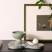 China Luxury Stone Cold Emerald Jade Ice Green Marble Plate and Bowl for Table Serving Tray , Storage Tray for sale