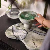 China Luxury Stone Cold Emerald Jade Ice Green Marble Plate and Bowl for Table Serving Tray , Storage Tray for sale