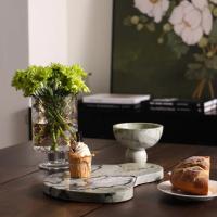 China Luxury Stone Cold Emerald Jade Ice Green Marble Plate and Bowl for Table Serving Tray , Storage Tray for sale
