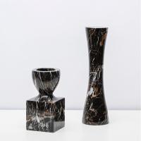 China Natural Nero Margiua Marble Candle Pedestal Custom Craft Marble With Minimalist Design for sale