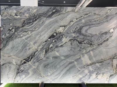 China Brazilian Blue Silk Marble Luxury Stone Book-match Background Feature Wall Luxurious Flooring Stone for sale