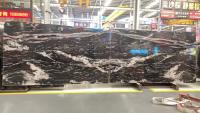 China Brazilian Cosmic Black Marble Luxury Stone Book-match Background Feature Wall Luxurious Flooring Stone for sale
