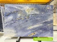 China Brazilian Azul Bahia Marble Luxury Stone Book-match Background Feature Wall Luxurious Flooring Stone for sale