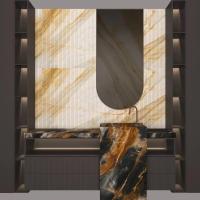 China Italian Calacatta Crestola Marble Luxury Stone Book-match Background Feature Wall Luxurious Flooring Stone for sale