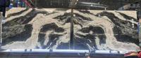 China Brazilian Black and White Marble Luxury Stone Book-match Background Feature Wall Luxurious Flooring Stone for sale