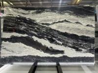 China Brazilian Black and White Marble Luxury Stone Book-match Background Feature Wall Luxurious Flooring Stone for sale
