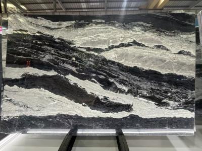 China Brazilian Black and White Marble Luxury Stone Book-match Background Feature Wall Luxurious Flooring Stone for sale