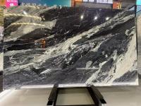 China Brazilian Black and White Marble Luxury Stone Book-match Background Feature Wall Luxurious Flooring Stone for sale