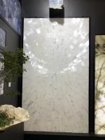 China Backlit-Transcluent Brazilian White Crystal Quartzite Slab | Luxury Feature Wall Stone for Premium Interior Design for sale