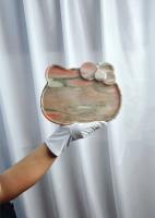 China Italy Bvlgari Pink Marble Tray Handcrafted Polished Flat Marble Tray for sale