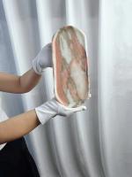 China Italy Bvlgari Pink Marble Tray Handcrafted Polished Flat Marble Tray for sale