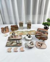 China Italy Bvlgari Pink Marble Tray Handcrafted Polished Flat Marble Tray for sale