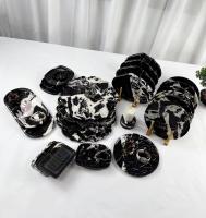 China Bvlgari Black Marble Charger Plate Versatile High Durability Minimalist Sophistication for sale