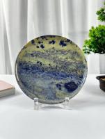 China Bolivian Blue Round Marble Plate Brazil Heat Resistant With High End Look for sale