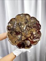 China Italy Canghai Jurassic Marble Stone Plate Marble Dish Tray Scratch Resistant Aesthetic for sale