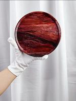 China Red Silk Marble Tray from Brazil – Handcrafted Luxury for Timeless Elegance & Versatile Sophistication for sale