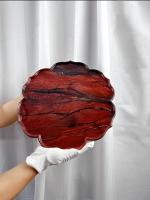 China Red Silk Marble Tray from Brazil – Handcrafted Luxury for Timeless Elegance & Versatile Sophistication for sale