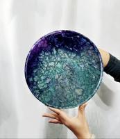 China Luxury Marble Dessert Plates Fluorite Tray Decorative With Polished Surface for sale