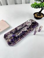 China Brazil Amethyst Marble Tray Versatile Marble Table Tray Sturdy Easy To Clean for sale