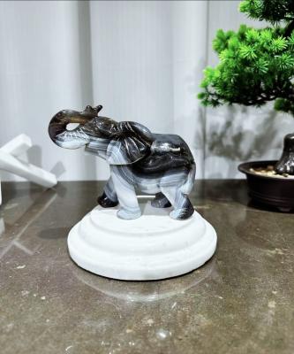 China Exquisite Agate Marble Animal Sculpture Figurines - Handcrafted Decorative Home Decor | Premium Marble Artwork for Interior Design for sale