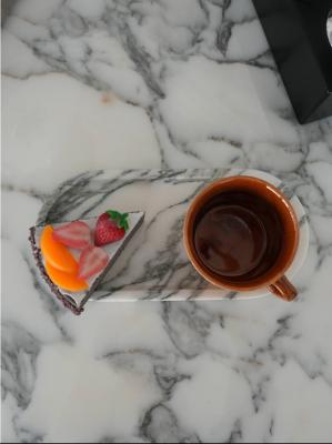 China Italy Arabescato Corchia Marble Oval Tray Natural Marble Plate With Luxury Style for sale