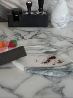 China Italy Arabescato Corchia Marble Oval Tray Natural Marble Plate With Luxury Style for sale