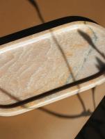 China Durable Wearproof Marble Stone Tray Round Marble Vanity Tray for sale