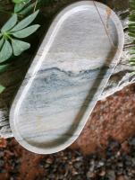 China Durable Wearproof Marble Stone Tray Round Marble Vanity Tray for sale
