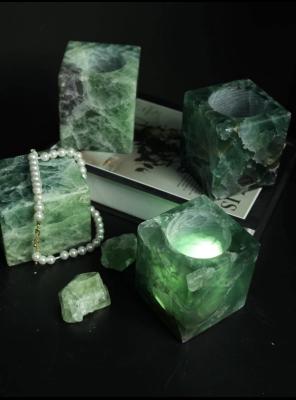 China Elegant Wear Resistant Custom Craft Marble Natural Green Fluorite Crystal for sale