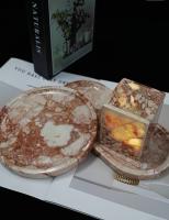 China Italy Bvlgari Pink Marble Vanity Tray Luxury Durable For Jewelry Display for sale
