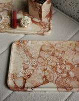 China Italy Bvlgari Pink Marble Vanity Tray Luxury Durable For Jewelry Display for sale