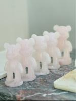 China Aesthetic Custom Marble Statue Marble BearBrick Statue Handcrafted For Luxury Home Decoration for sale