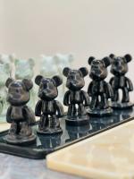 China Aesthetic Custom Marble Statue Marble BearBrick Statue Handcrafted For Luxury Home Decoration for sale