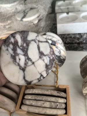 China Handmade Italian Bvlgari Purple Coaster – Timeless Marble Elegance for Home & Office for sale