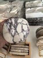 China Handmade Italian Bvlgari Purple Coaster – Timeless Marble Elegance for Home & Office for sale
