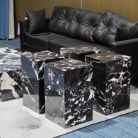 China French Black Marble Coffee Table Long Lifespan For Indoors Decoration for sale