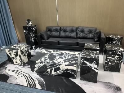 China French Black Marble Coffee Table Long Lifespan For Indoors Decoration for sale