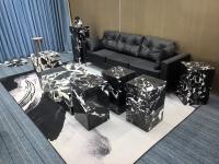 China French Black Marble Coffee Table Long Lifespan For Indoors Decoration for sale