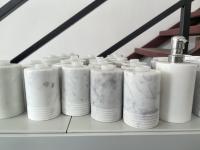 China Luxury Marble Soap Dispenser Handcrafted Stone Bathroom Sets For Home for sale