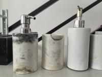 China Luxury Marble Soap Dispenser Handcrafted Stone Bathroom Sets For Home for sale