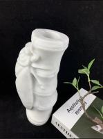 China White Stone Flower Vase Polished Decorative With Waterproof Liners for sale