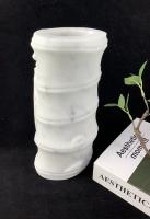 China White Stone Flower Vase Polished Decorative With Waterproof Liners for sale